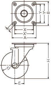 ハンマーキャスター（平付けプレート） 420YS・413YS | ハンマーキャスター ｜ 製品情報 ｜ MEKASYS（メカシス）