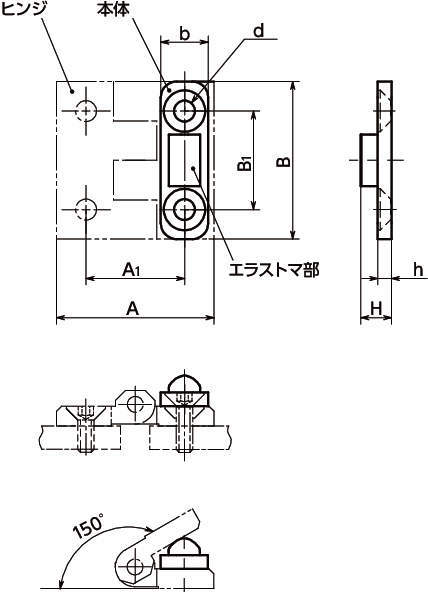 ヒンジ用ゴムバンパ HNRB | 鍋屋バイテック会社 ｜ 製品情報 ｜ MEKASYS（メカシス）