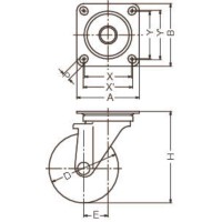 ハンマーキャスター（平付けプレート） 420YS・413YS | ハンマーキャスター ｜ 製品情報 ｜ MEKASYS（メカシス）
